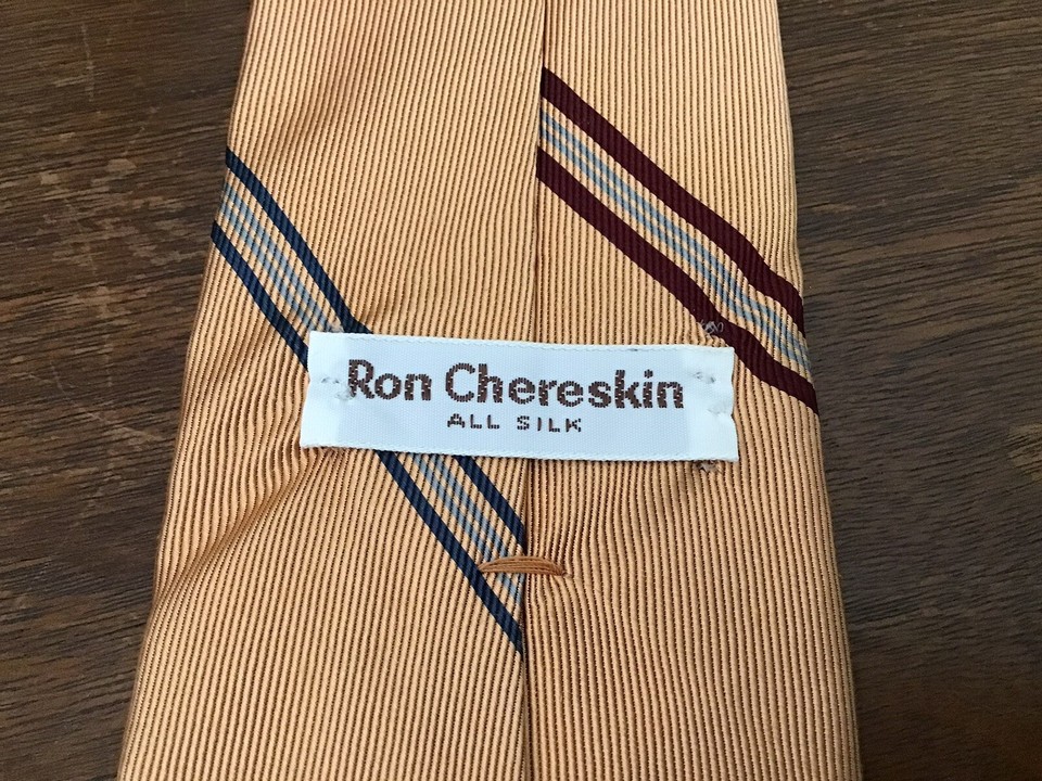 VTG Ron Chereskin Mens Silk Repp Stripe Tie - Orange Blue Red | eBay