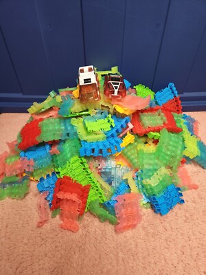 HUGE Lot Of Magic Tracks Glow In the Dark Tracks w/ 2 Vehicles | eBay