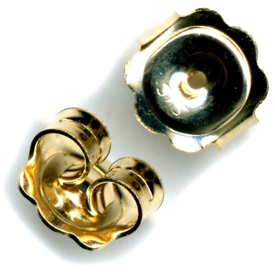 9ct Yellow Gold Butterfly Earring Back Scrolls Push Fit Heavy (1pr) - FS111 | eBay