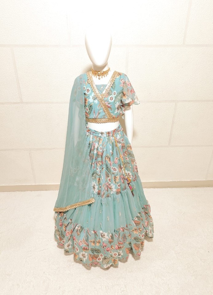 Ethnic Indian Pakistani Kids Girls lengha lenga lehenga choli Size 2-15 ...
