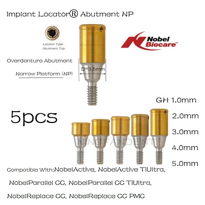 5Pcs Implant Locator Abutment For Nobel Biocare NP Conical 1-5.0mm GH ...