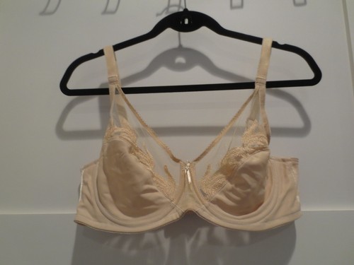 Wacoal 40C Style 85121 Feather Embroidery Underwire Bra Beige Nude Worn ...