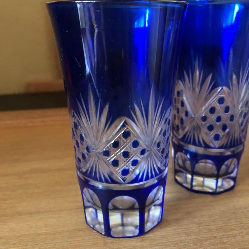 Edo Kiriko Cut Glass Pair Glassware Sake Christmas Pre-Owned K | eBay