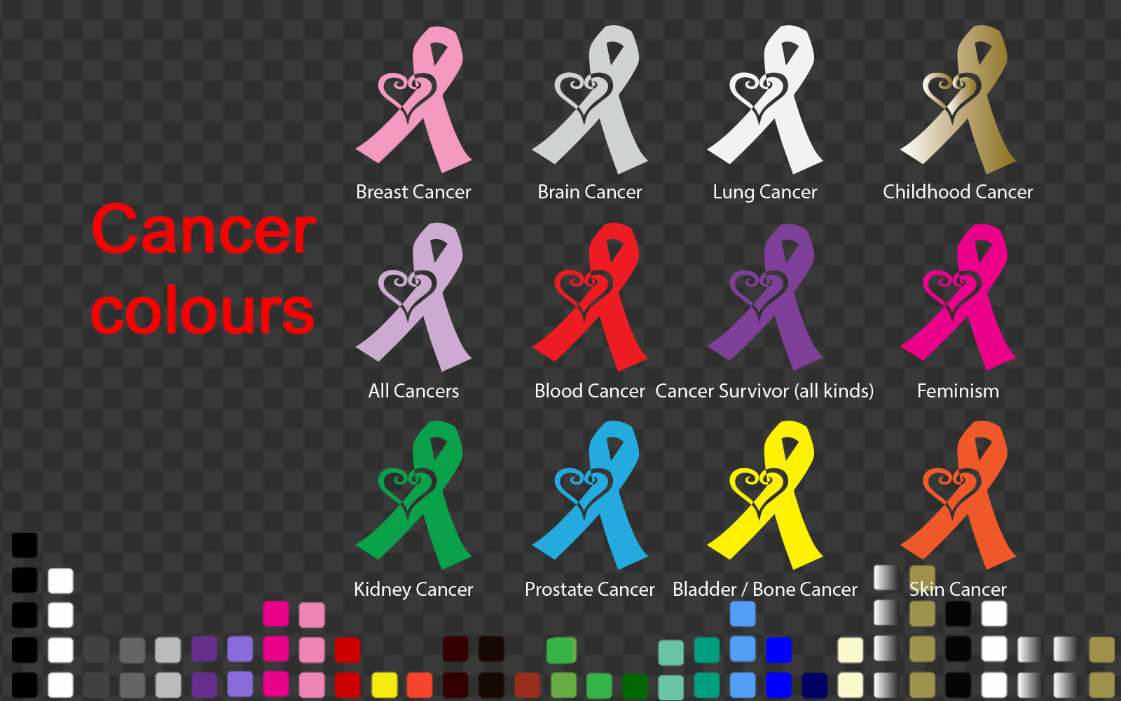 Cancer Ribbon Decal Sticker Superman Breast Brain Skin Postate Car ...