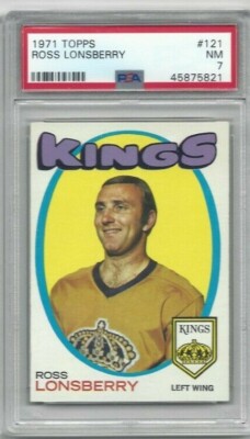 1971 Topps hockey card #121 Ross Lonsberry, Los Angeles Kings graded ...