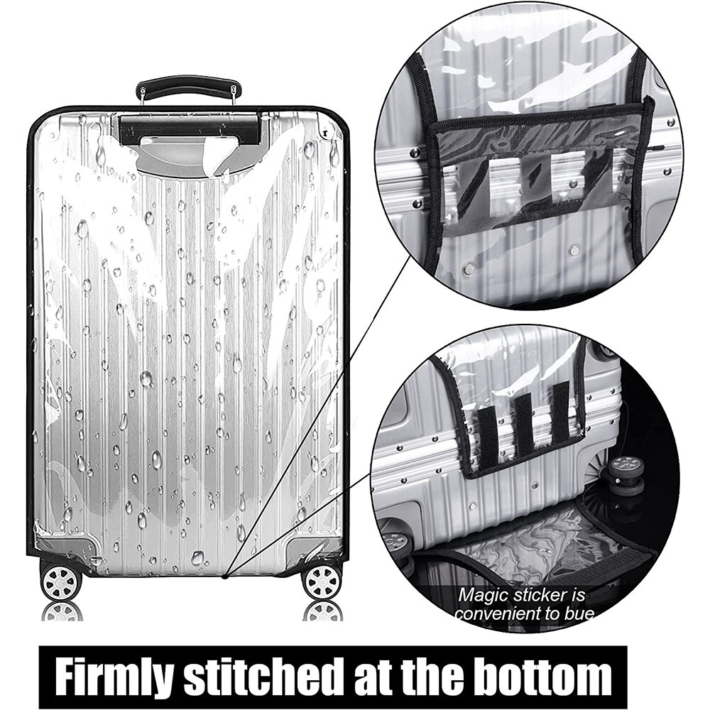 Transparent PVC Clear Plastic Luggage Cover Suitcase Protector Covers ...