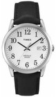 Timex TW2P75600, Men's Easy Reader Black Leather Watch, Indiglo, Date ...