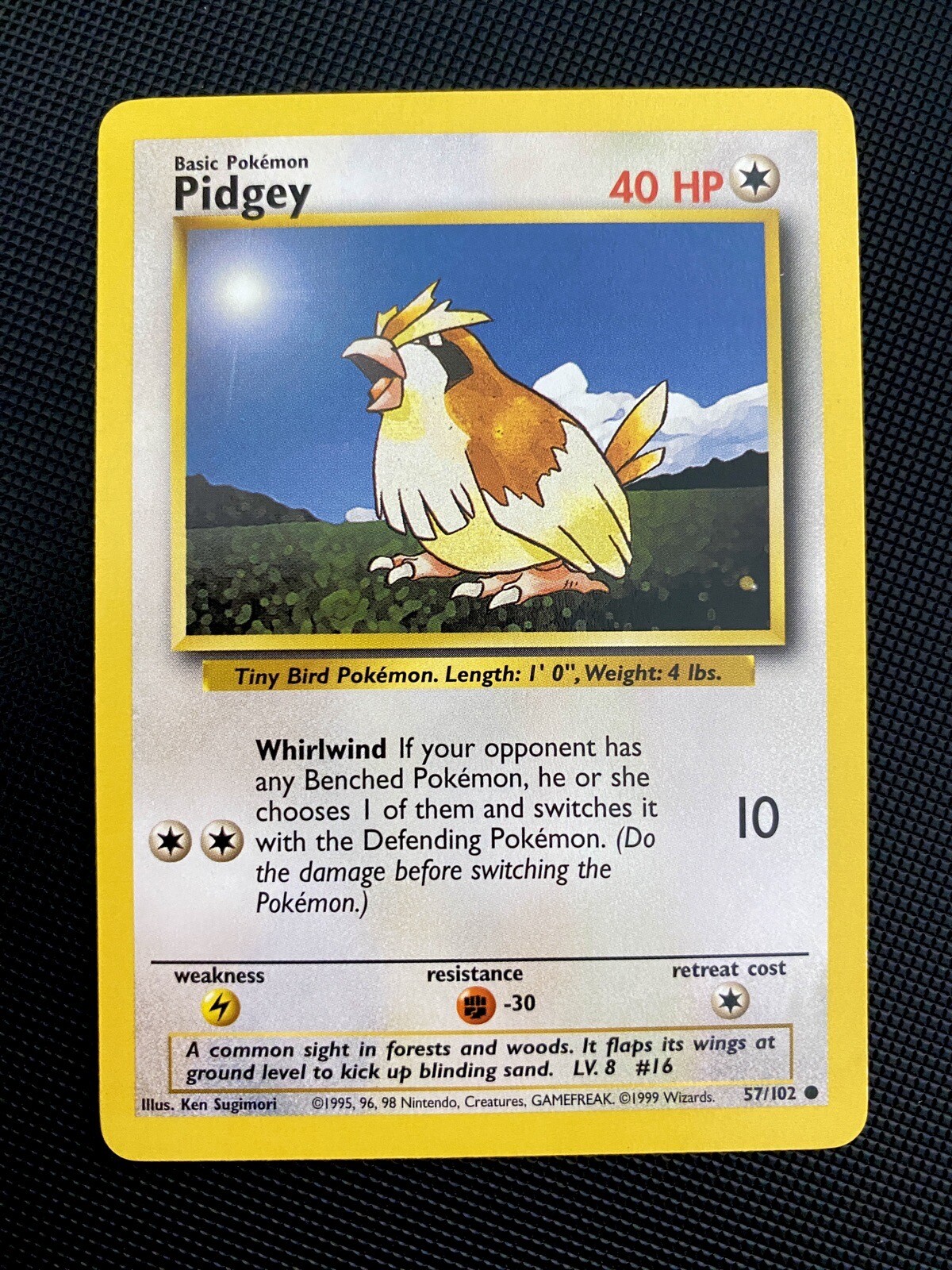 Pidgey 57/102 Base Set - Common - Pokemon Card TCG - WOTC Near Mint | eBay