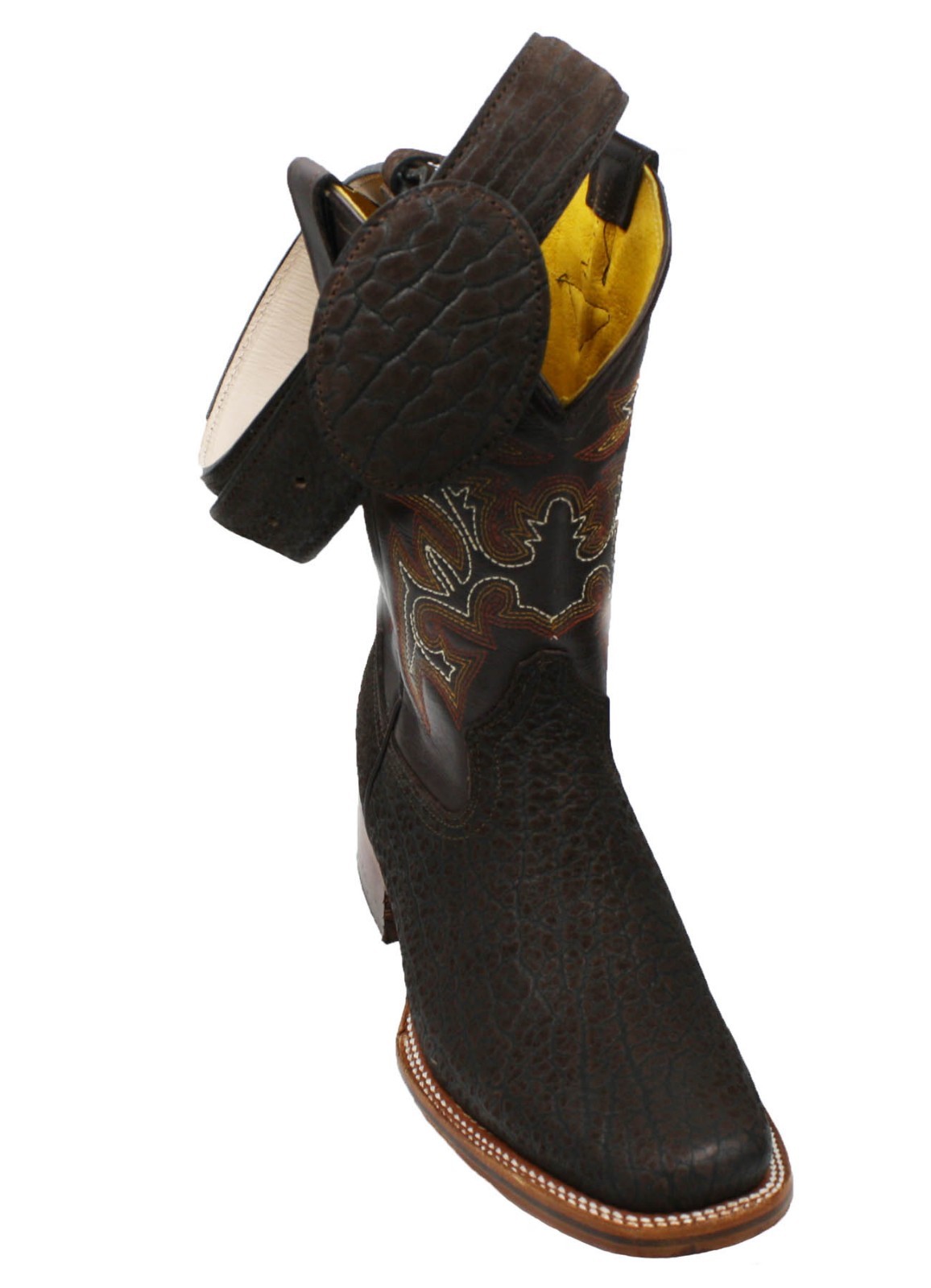 Buy Men Genuine Bull Shoulder Leather Cowboy Western Rodeo BOOTS - With ...