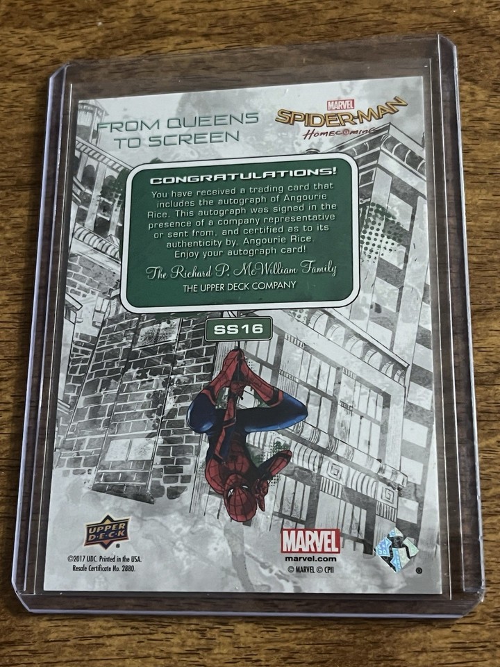 ANGOURIE RICE 2017 Upper Deck Spiderman Homecoming Autograph SS-16 MEAN ...