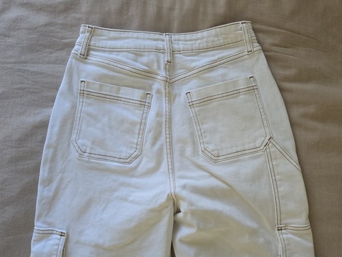 Wild Fable - High Waist, Wide Leg White Carpenter Cargo Denim, 4/27R | eBay