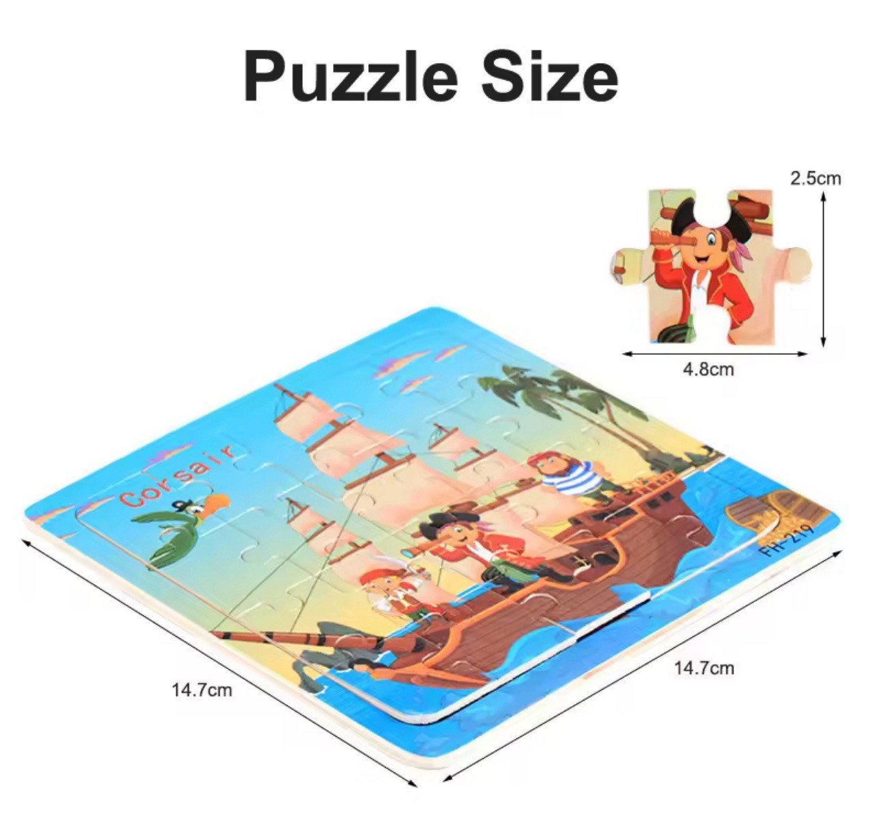 Pack Of 5- New 20 Piece Wooden 3d Puzzle Cartoon Animal Vehicle Jigsaw ...