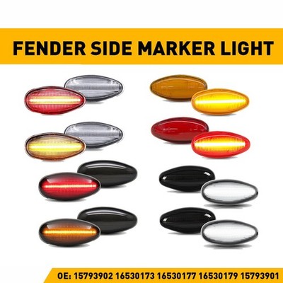 4x LED Side Marker Lights Amber/Red Lamp For 1999-2014 GMC Sierra ...
