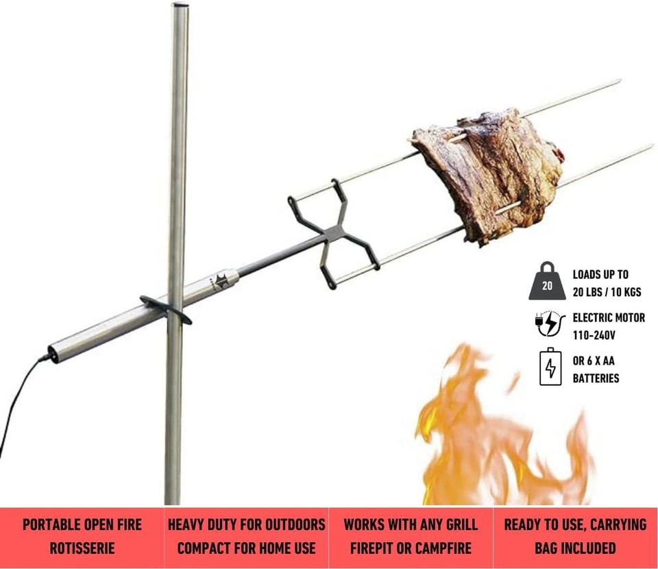 KANKA Rotisserie Grill Kit – Heavy Duty Portable Spit Roaster with Electric M... 742832872287| eBay