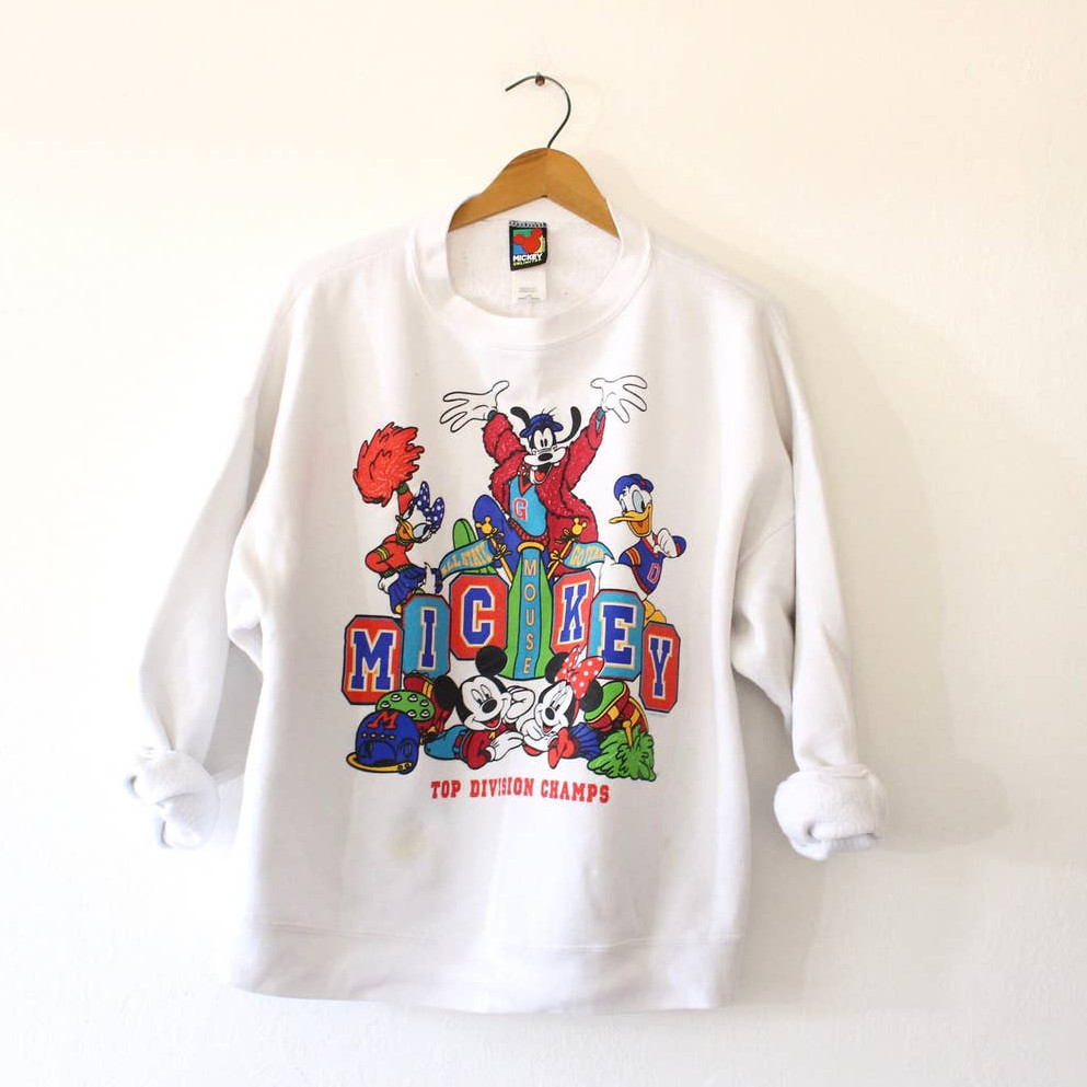 Vintage Walt Disney Mickey Mouse Cheerleading Sweatsh… - Gem