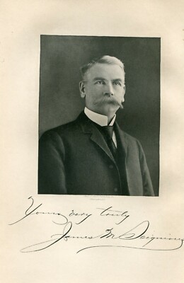 1907 STEEL ENGRAVING JAMES M SEIGNIOUS CHARLESTON SC BANKER PRES COTTON ...