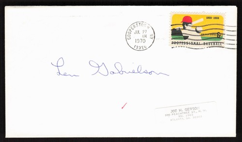 Len Gabrielson Signed Baseball Postal Stamp Envelope Milwaukee Braves ...
