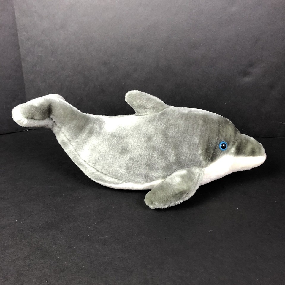 Sea World Dolphin Realistic Gray Plush 16” Stuffed Animal Ocean ...