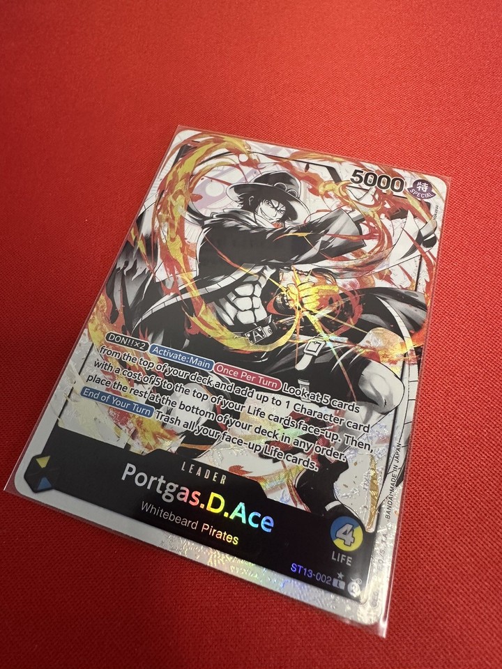 ST13-002 Portgas.D.Ace Leader Alt Art One Piece TCG MINT condition | eBay