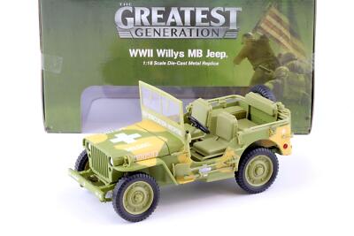 1:18 Car World 1941 WWII Willys MB Jeep Medical US Army 4x4 Camo | eBay