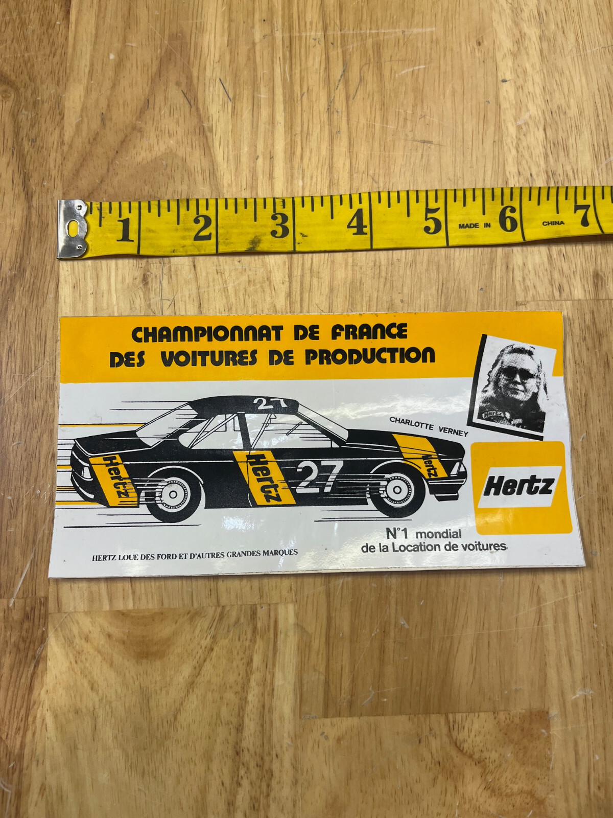 VINTAGE OLD FRENCH HERTZ RENTAL CAR RACING STICKER RENT A RACER ...