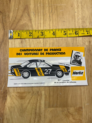 VINTAGE OLD FRENCH HERTZ RENTAL CAR RACING STICKER RENT A RACER ...