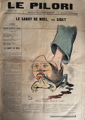 The Pillory - Year 1886 No. 36 The Christmas Clog Frog Drawing By Gibet ...