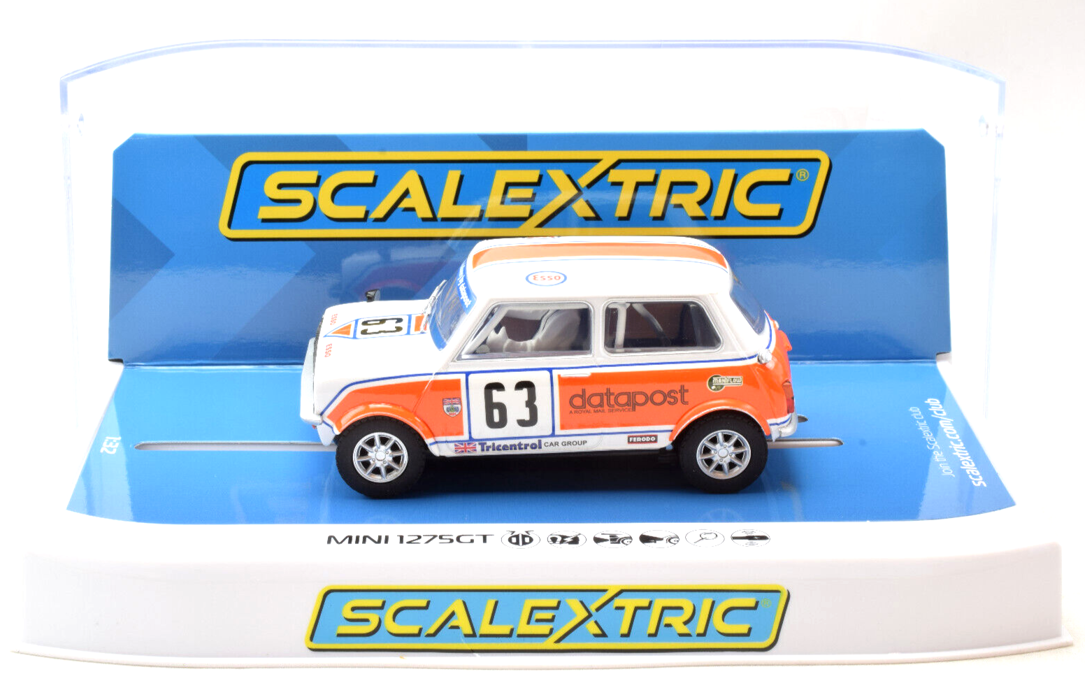 Scalextric "Datapost" Mini 1275GT W/ Lights 1/32 Scale Slot Car C4413 ...