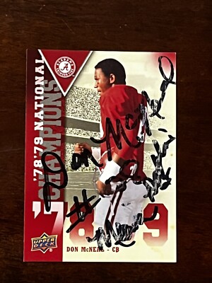 Don McNeal Signed Alabama Crimson tide Card | eBay