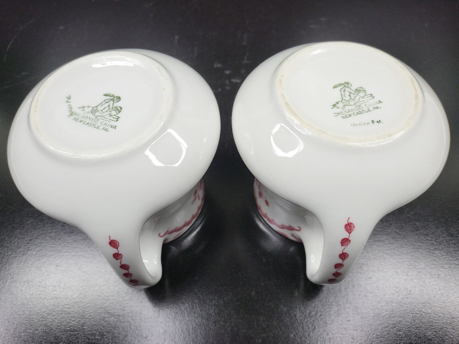2 Shenango China Chardon Rose Red Creamers Set Vintage Restaurant ...