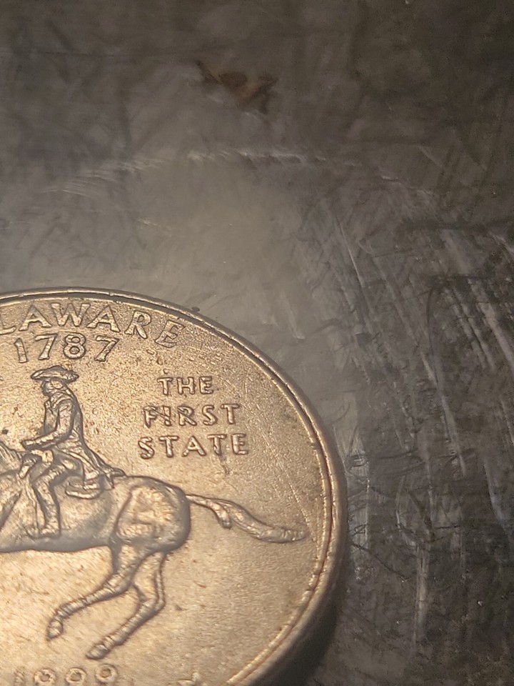 1999 P DELAWARE STATE QUARTER **RARE** spitting horse,George Washington ...