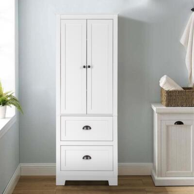 Linen Tower Freestanding Cabinet Tall Narrow Bathroom Kitchen ...