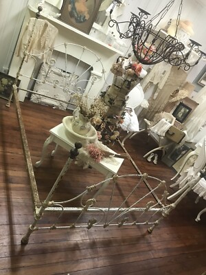 Antique Rusty Shabby Chic Full Size Iron Bed Frame | eBay