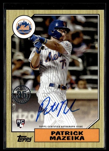 2022 Topps 1987 Autograph Patrick Mazeika Rookie Auto New York Mets #PM ...