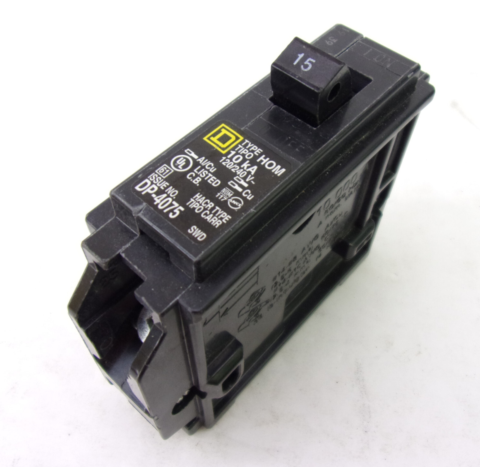 Square D 15 AMP DP-4075 Type HOM Circuit Breaker 1-Pole | eBay
