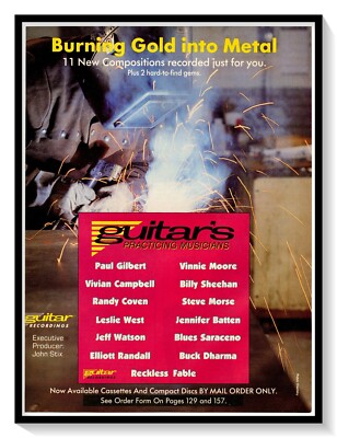 Guitar Recordings Cassettes & CDs Print Ad Vintage 1989 Magazine ...