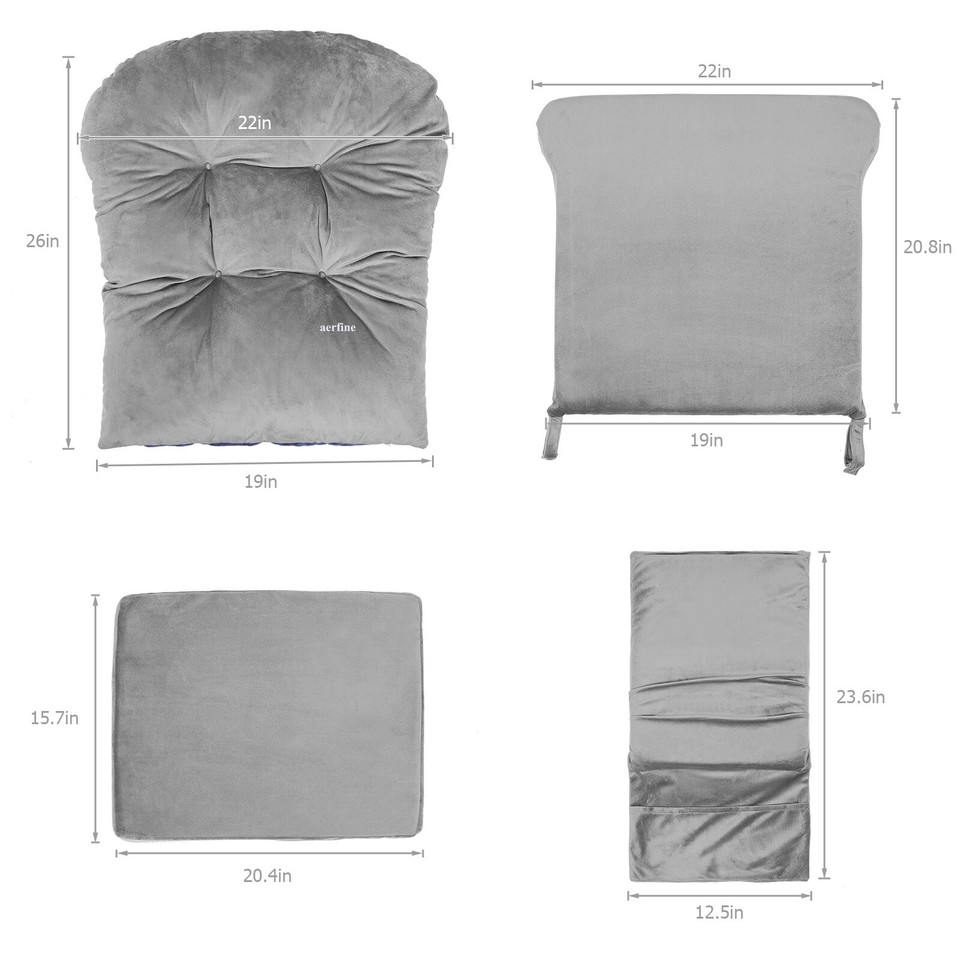 5Pcs Glider Cushion ONLY Velvet Rocking Ottoman Glider Replacement ...
