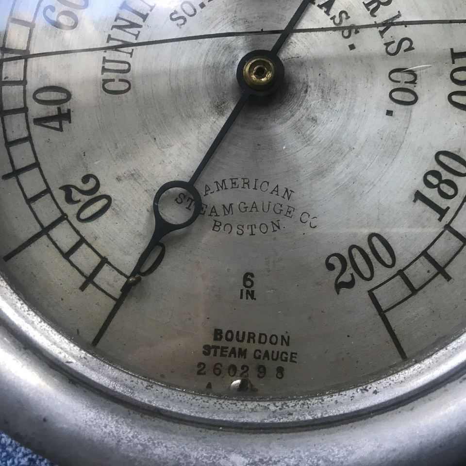 AMERICAN STEAM GAUGE 6" STEAM GAUGE FOR CUNNINGHAM IRON WORKS CO ...