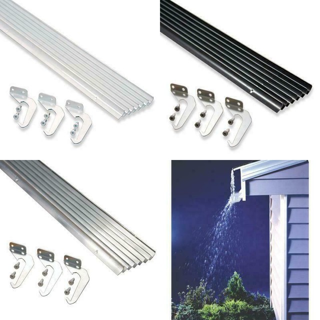 Rainhandler White Aluminum Sturdy Durable 4in X 5ft With Brackets and ...