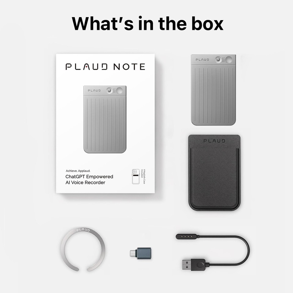 AI Voice Recorder, PLAUD NOTE Voice Recorder w/Case, App Control ...