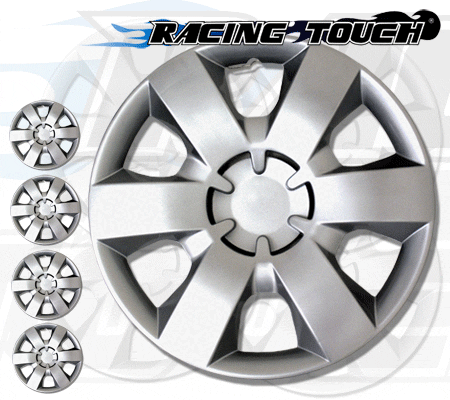 4pcs Set 14" Inches Metallic Silver Hubcaps Wheel Cover Rim Skin Hub ...