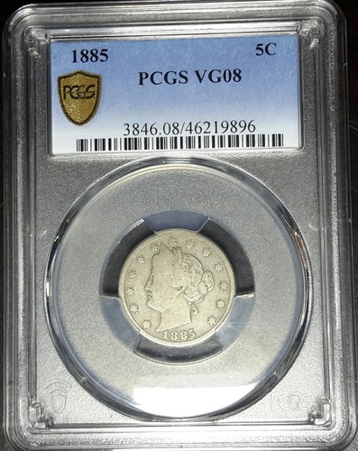 1885 Liberty V Nickel Key Date PCGS VG8 great original coin | eBay