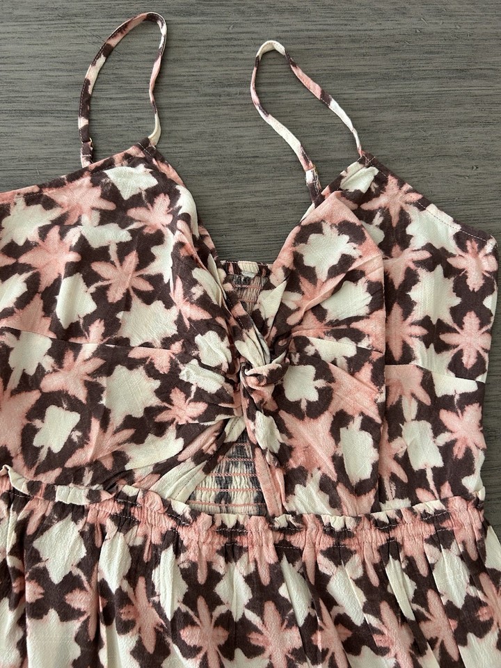 Loft Summer Midi Dress Knotted In Front With Cutout. Size Small. | eBay