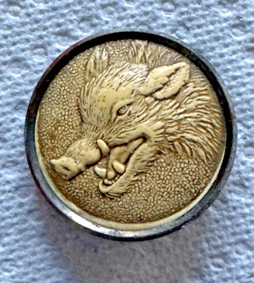 Antique Boars Head Celluloid Button Metal Shank Large 1 1/2 inch ...