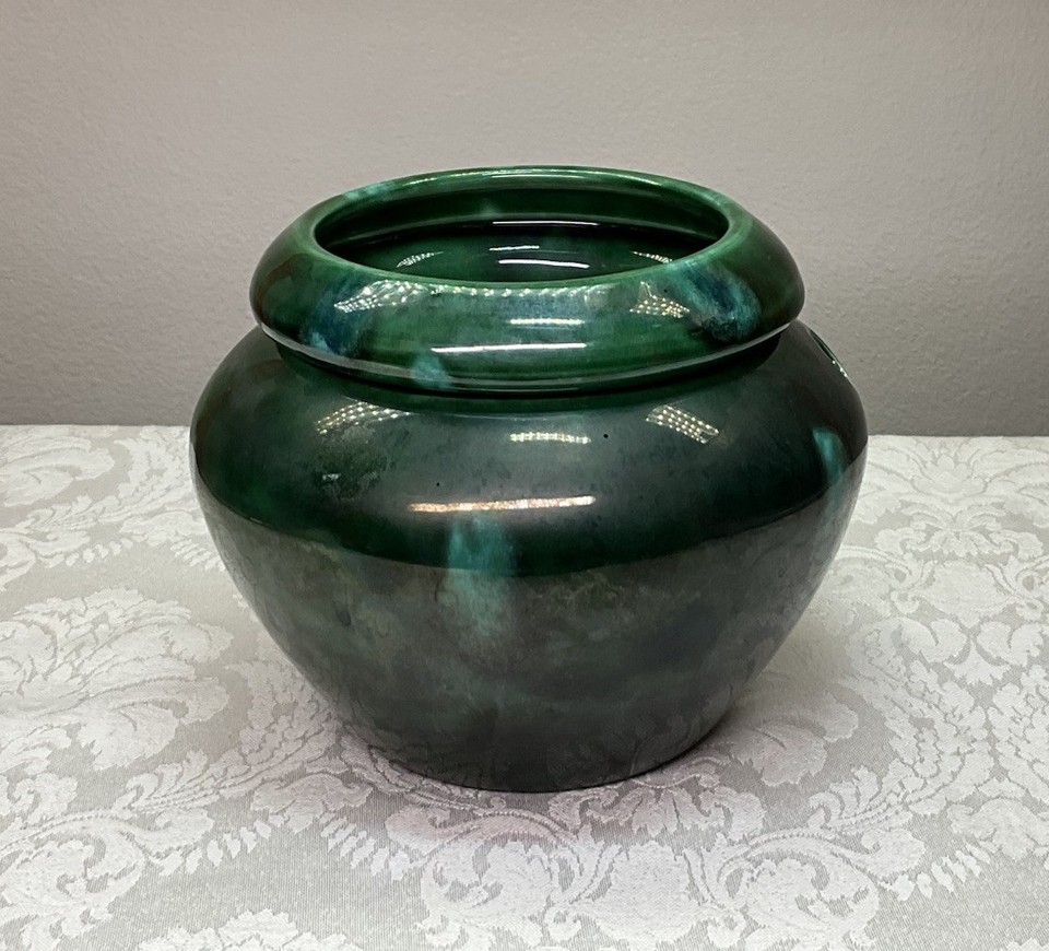 VNTG 1997 THE VIOLET POT SELF-WATERING AFRICAN VIOLET PLANTER GREEN DRIP GLAZE | eBay