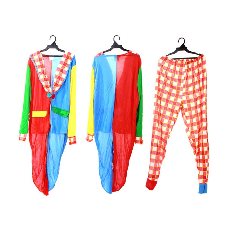 Creative Carnival Clown Costume Halloween Masquerade Adult Clown Outfit ...