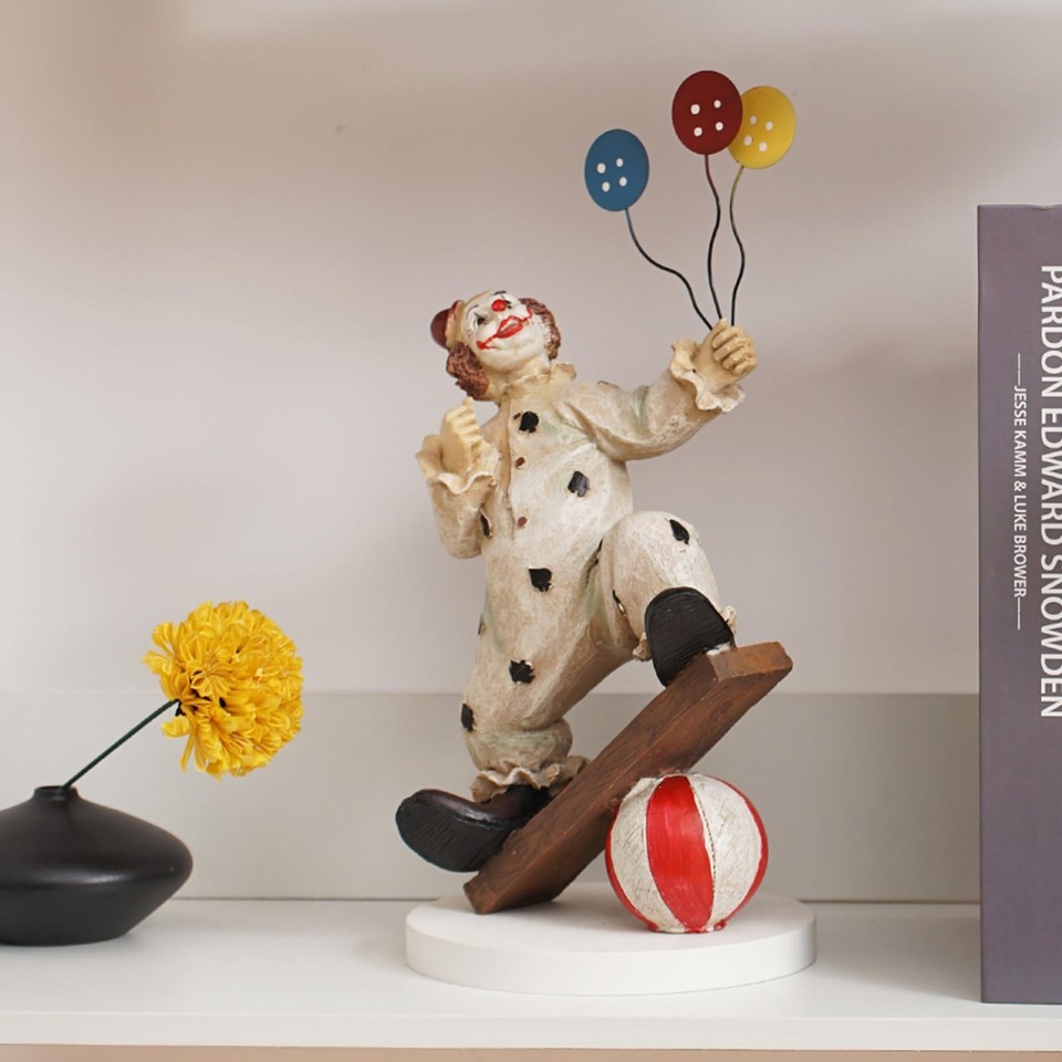 Resin Clown Figurines,Joker Statue Figure Collectibles,Vintage Circus ...