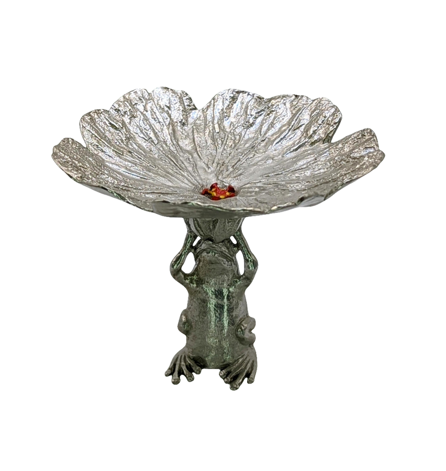 Charming Frog Hibiscus Snack Dish Decor Collectible | eBay