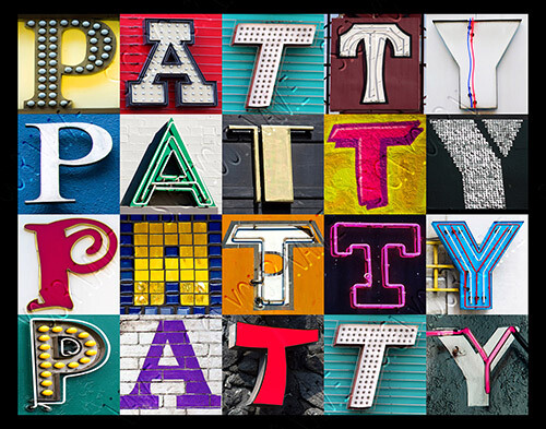PATTY Name Poster featuring photos of actual sign letters | eBay