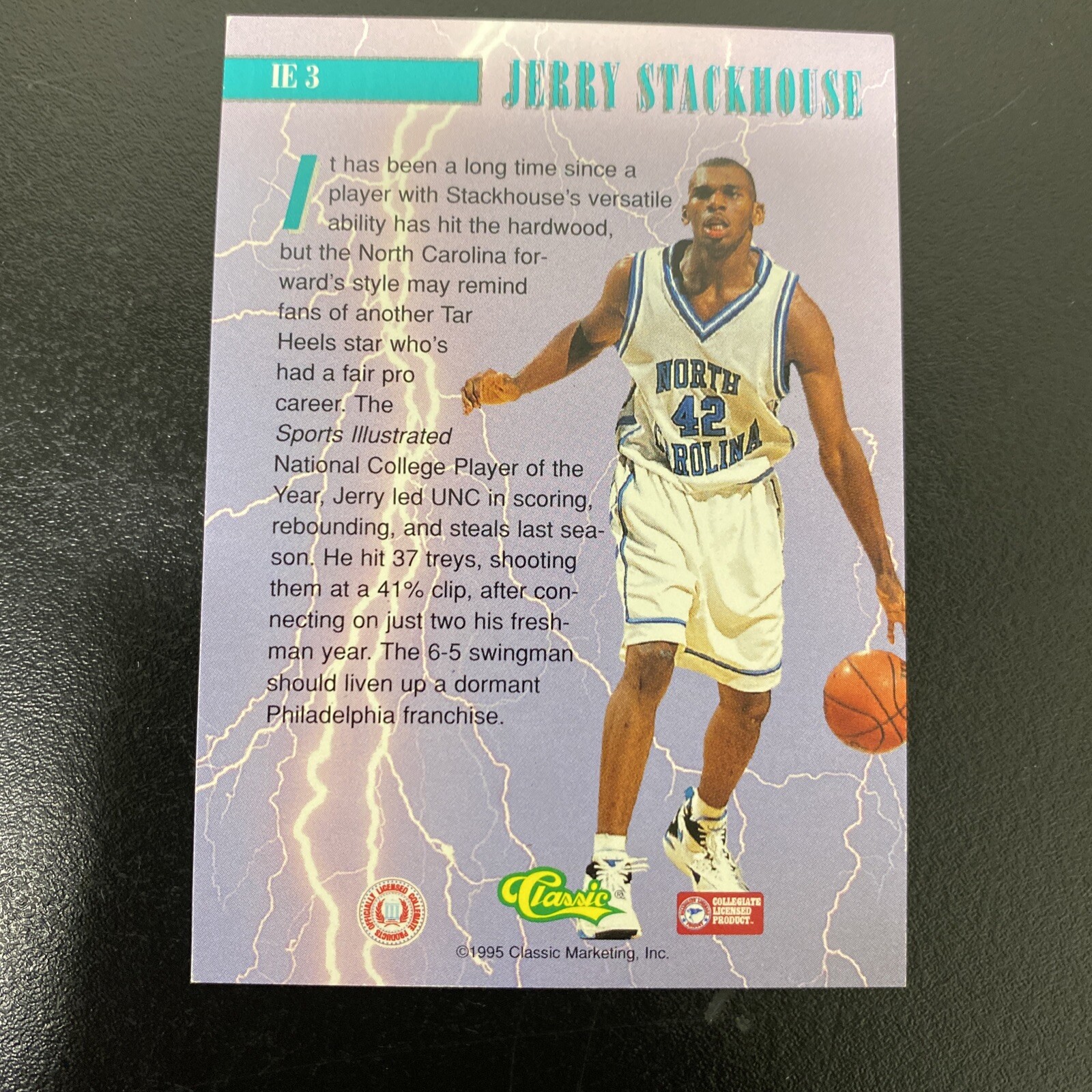 1995-96 Classic Instant Energy Jerry Stackhouse North Carolina Tar ...